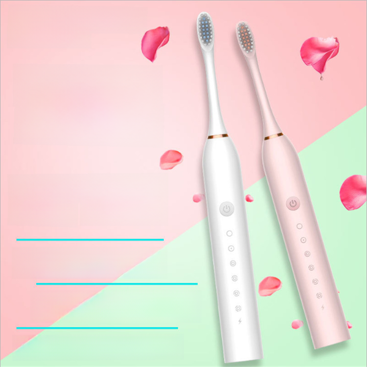 New electric toothbrush sonic vibration 6 adult household soft hair USB ...